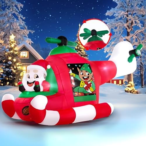 7 FT Long Christmas Inflatables Santa Elf Outdoor Decorations, Blow Up ...
