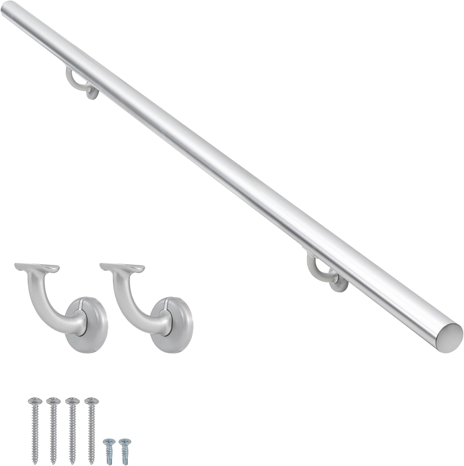 7 FT Modern Aluminum Handrail Set, handrails for Indoor Stairs,Deck ...
