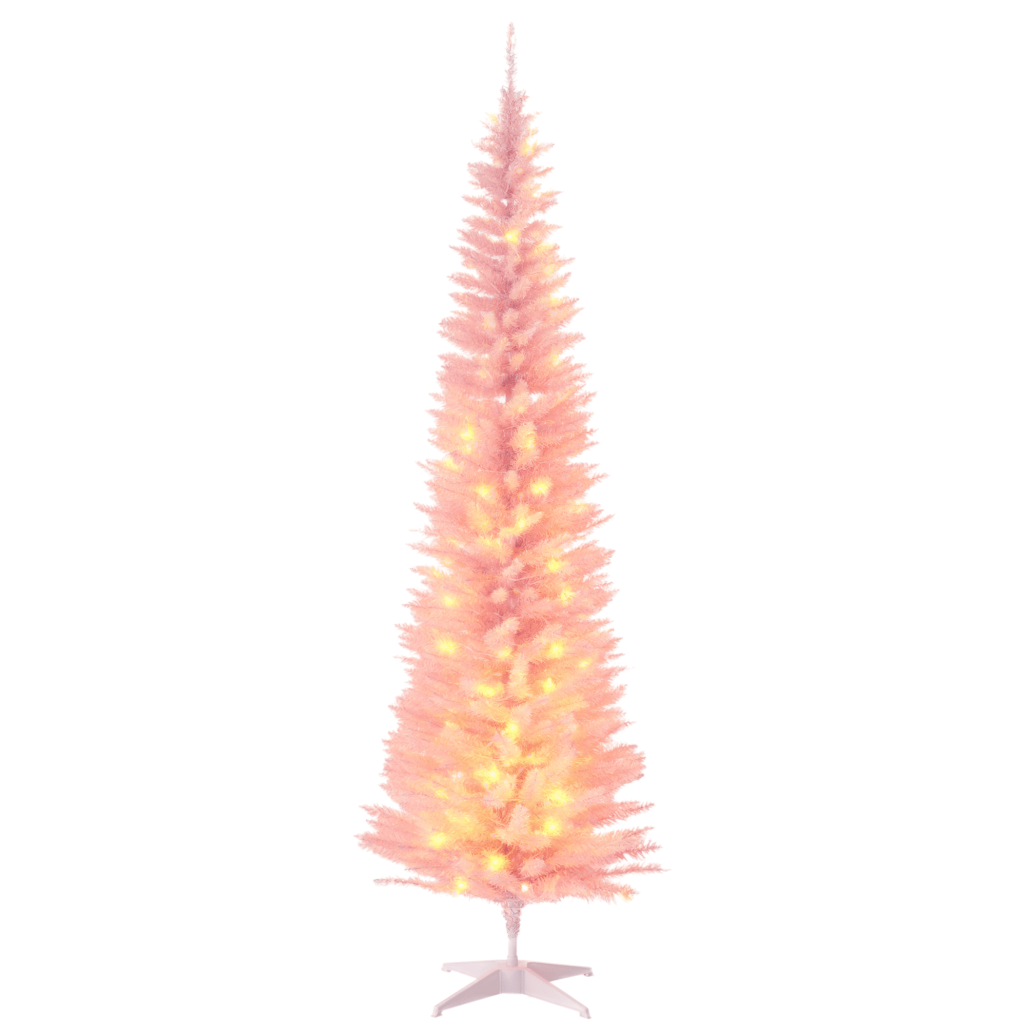 7 FT Pencil Christmas Tree, Slim Artificial Christmas Tree with ...