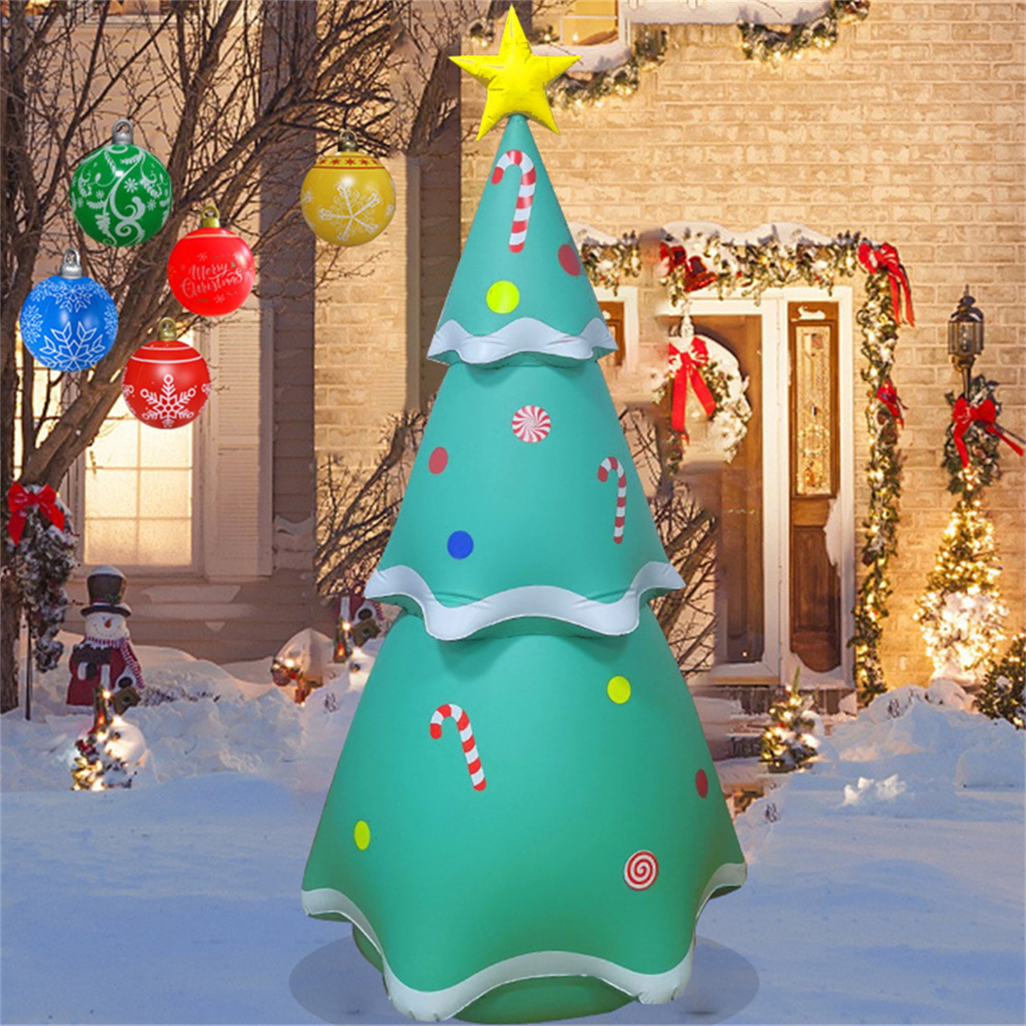 7 FT Tall Christmas Inflatables Tree Decorations Outdoor, Blow up ...