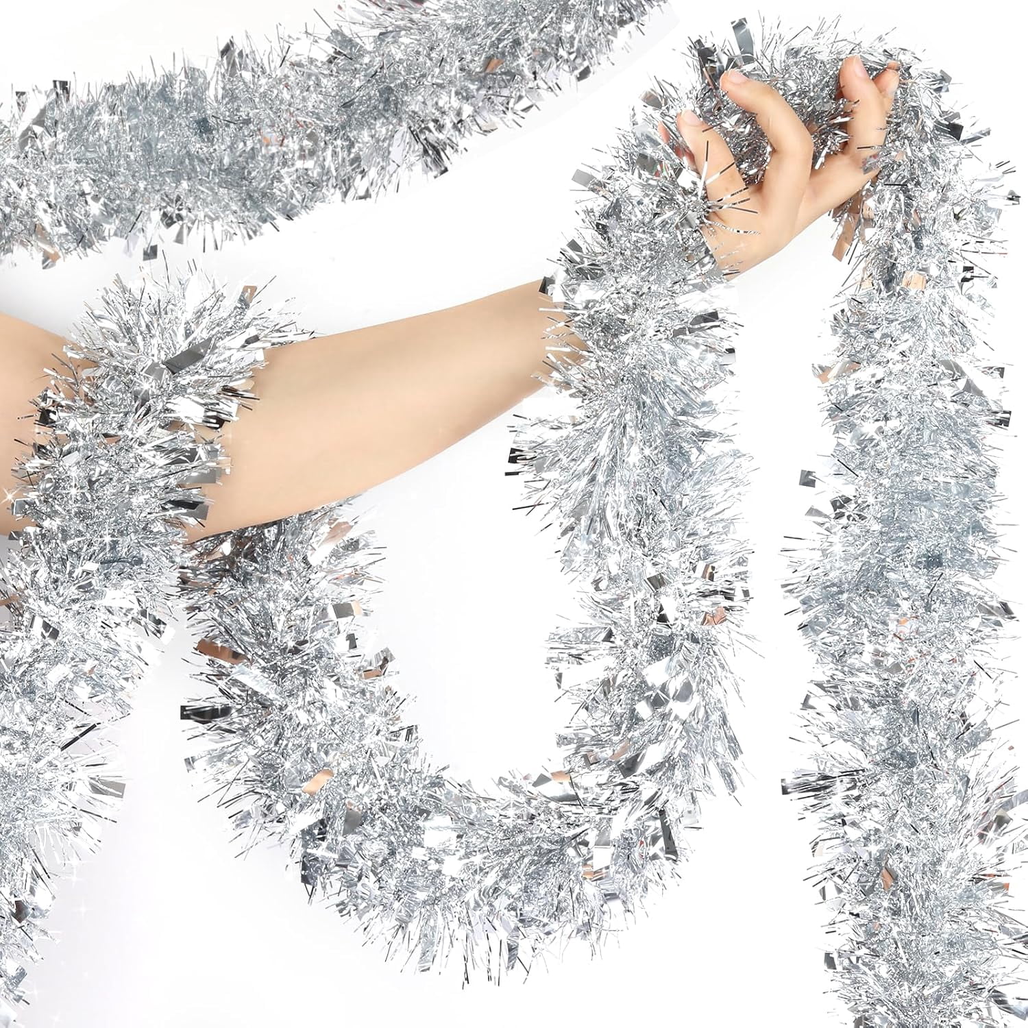 7 Feet Christmas Tinsel Garland Metallic Tinsel Twist Garland Foil ...