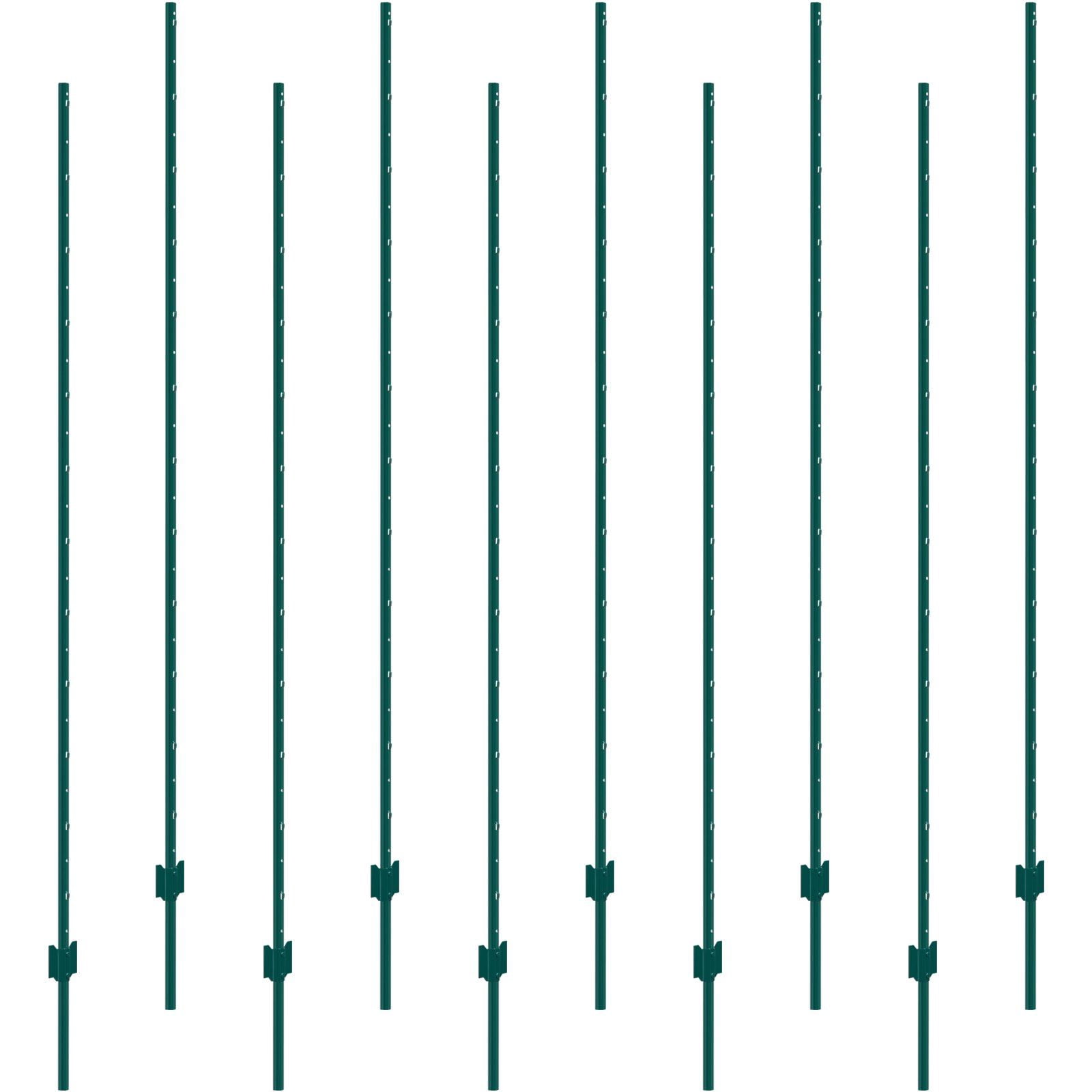 7 Feet Heavy Duty U Channel Metal Fence Posts 10 Pack Sturdy Steel ...