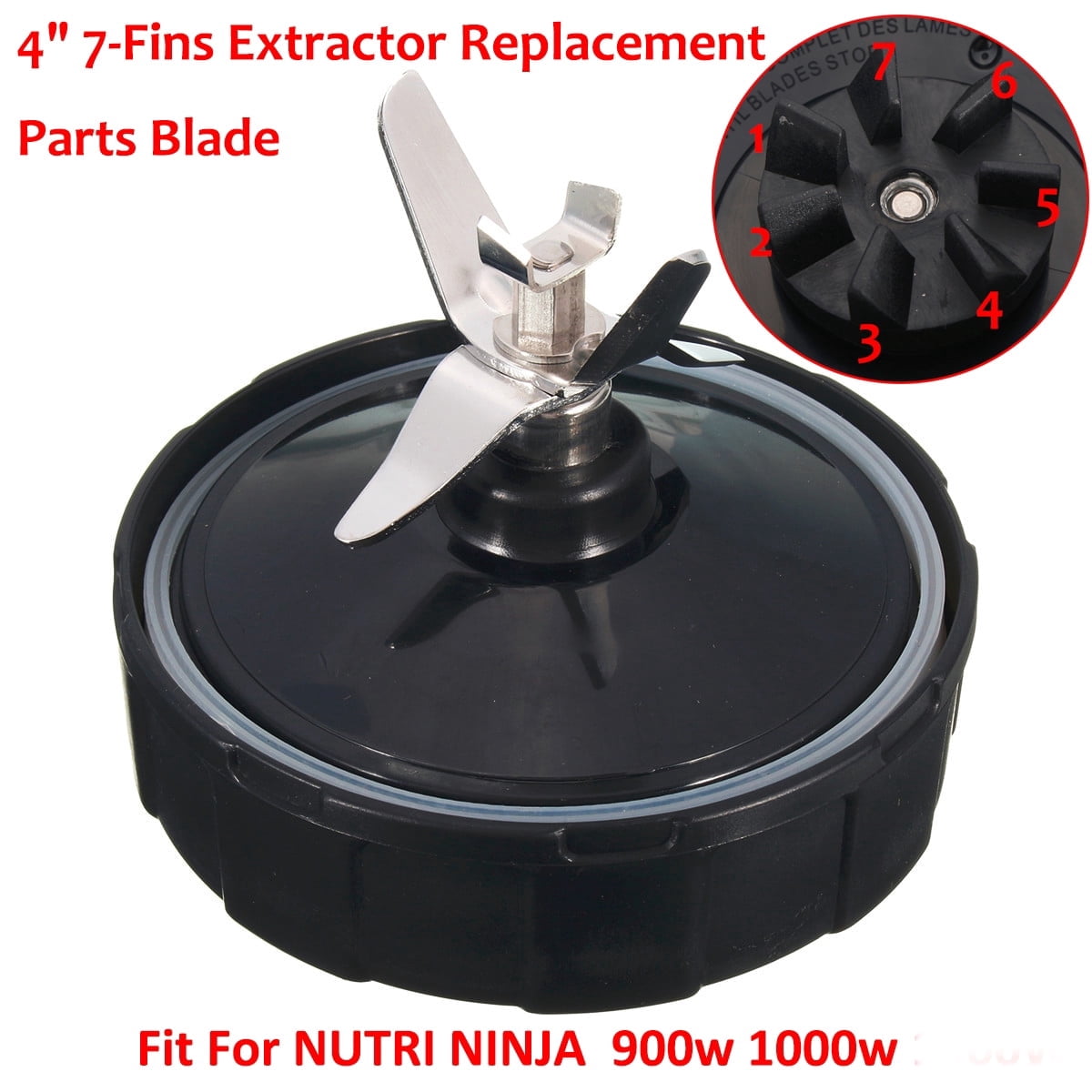 7-Fins Replacement Extractor Blade Assembly For Nutri Ninja Blender w ...