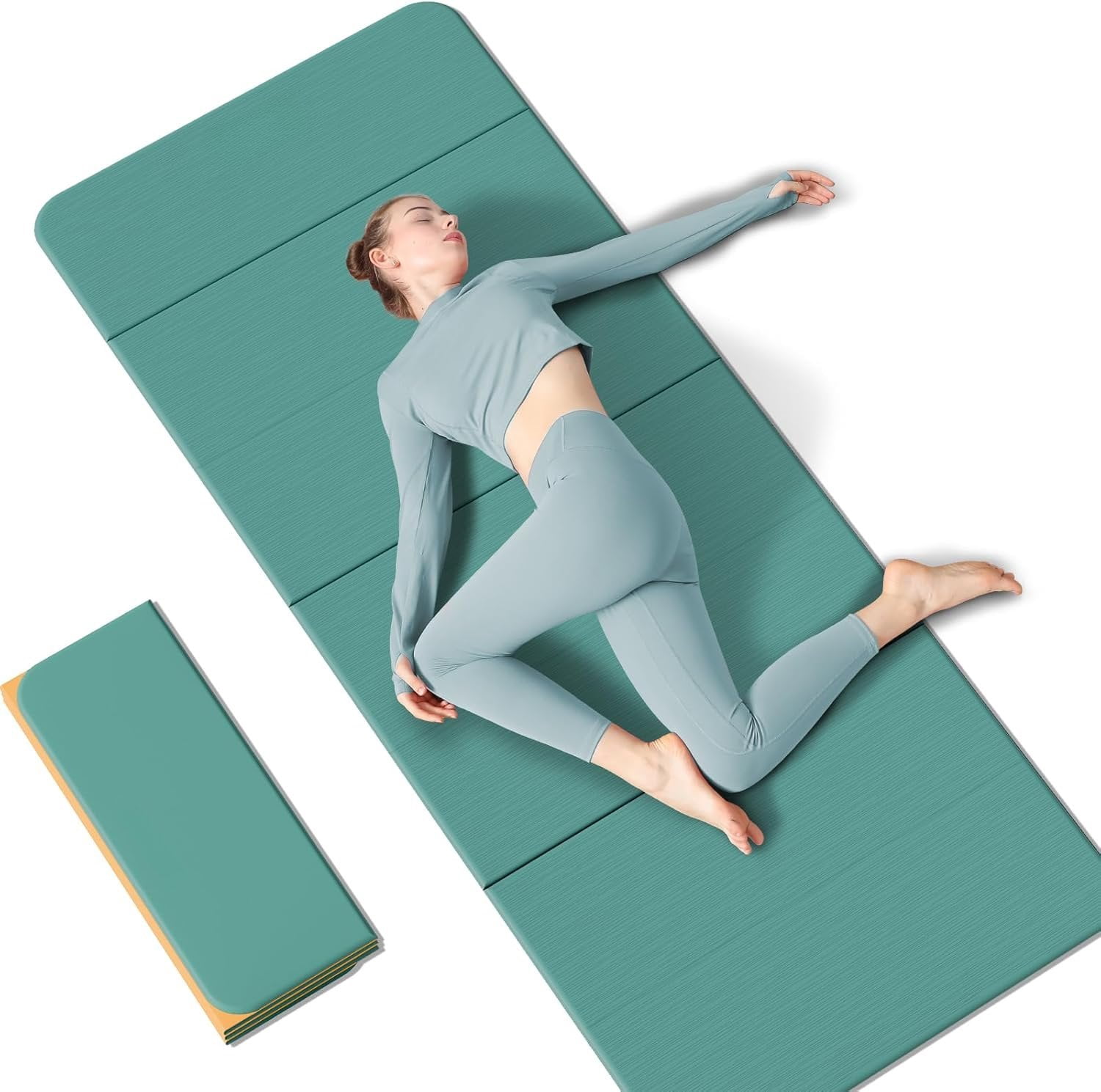 7-Fold Yoga Mat 70"x24" - 1/2 Inch Thick Folding Exercise Mat, Compact ...