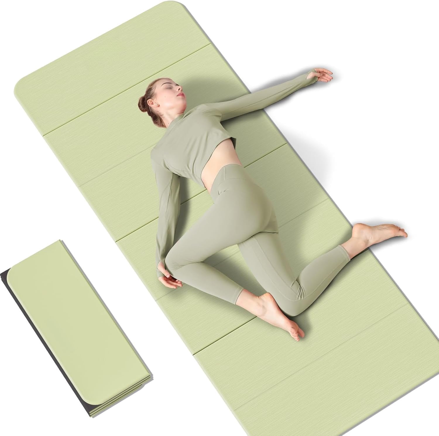 7-Fold Yoga Mat 70"x24" - 1/2 Inch Thick Folding Exercise Mat, Compact ...