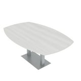 7 Foot Arc Boat Conference Table With Square Metal Base Power And Data ...
