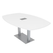 12' Rectangular Modular Conference Table Metal T-Bases Power And Data ...