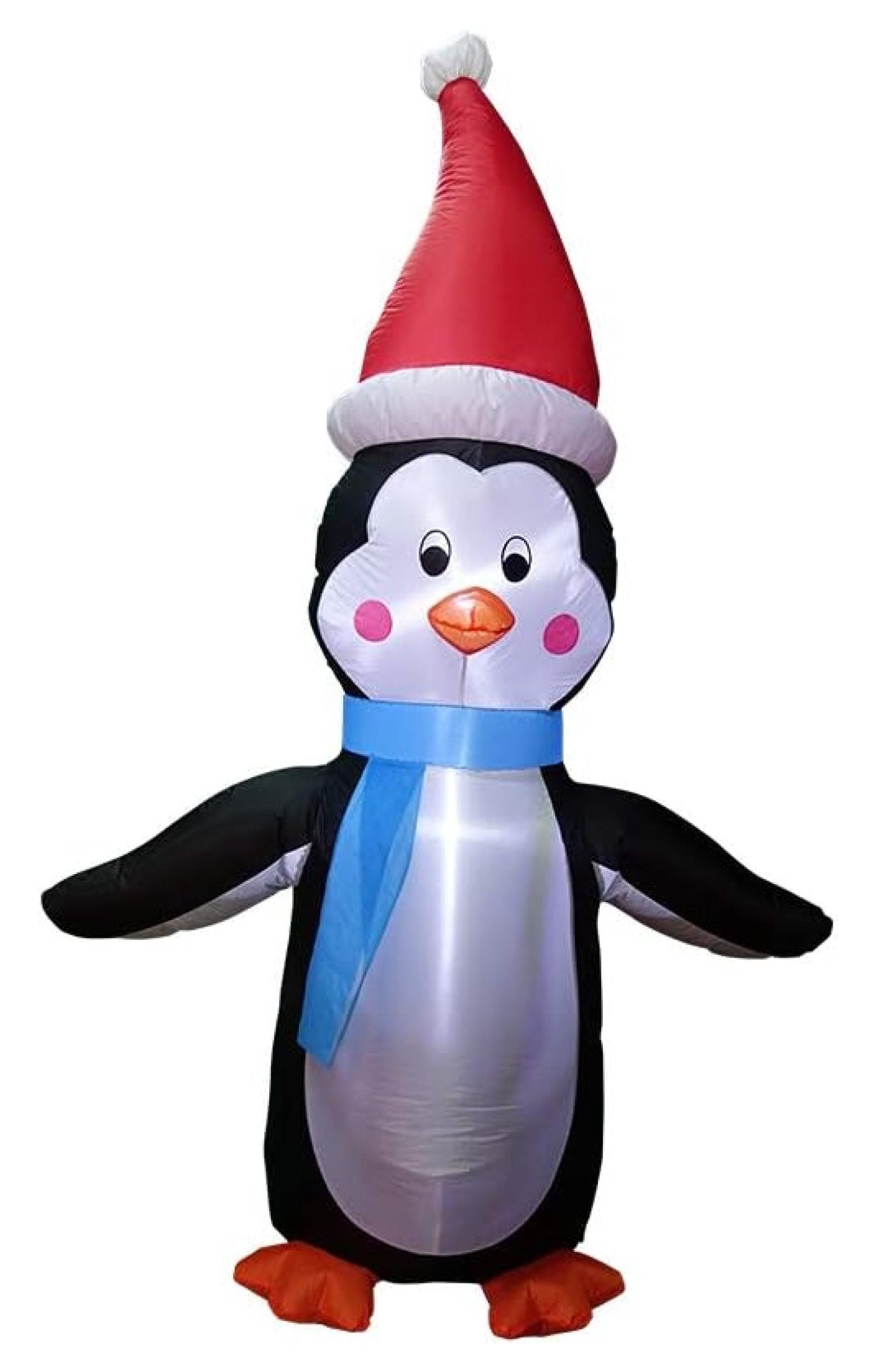7-Foot Candy Cane Lane Inflatable Penguin Outdoor Holiday Decoration ...