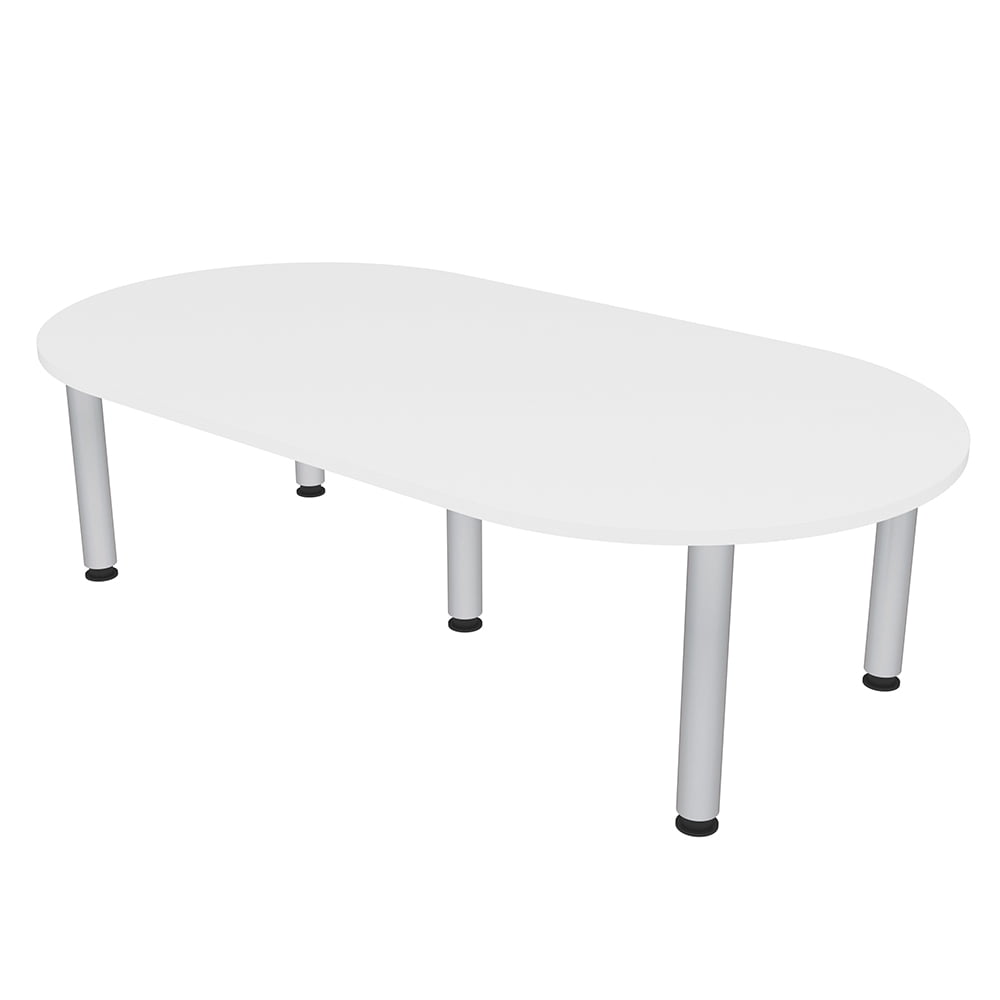 7 Foot Racetrack Conference Room Table Power And Data Silver Post Legs ...
