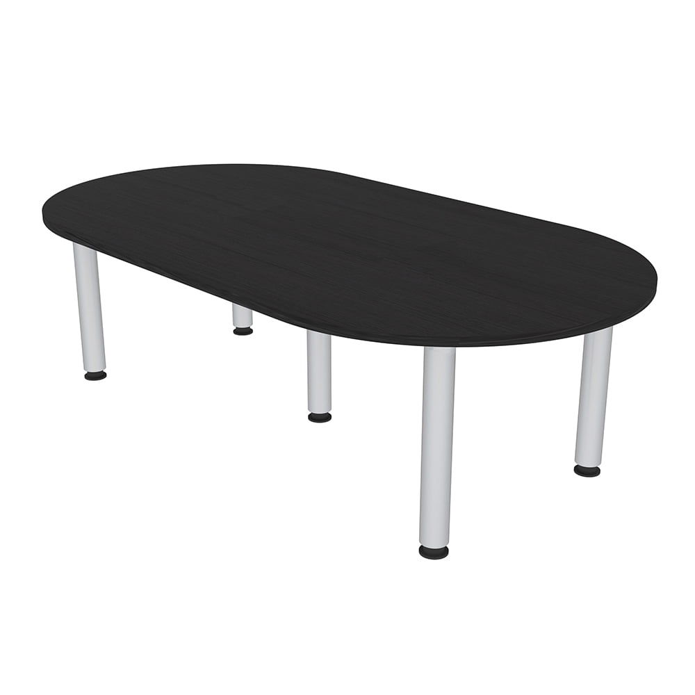 7 Foot Racetrack Conference Room Table Power And Data Silver Post Legs ...