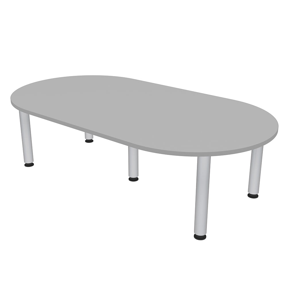 7 Foot Racetrack Conference Room Table Power And Data Silver Post Legs ...