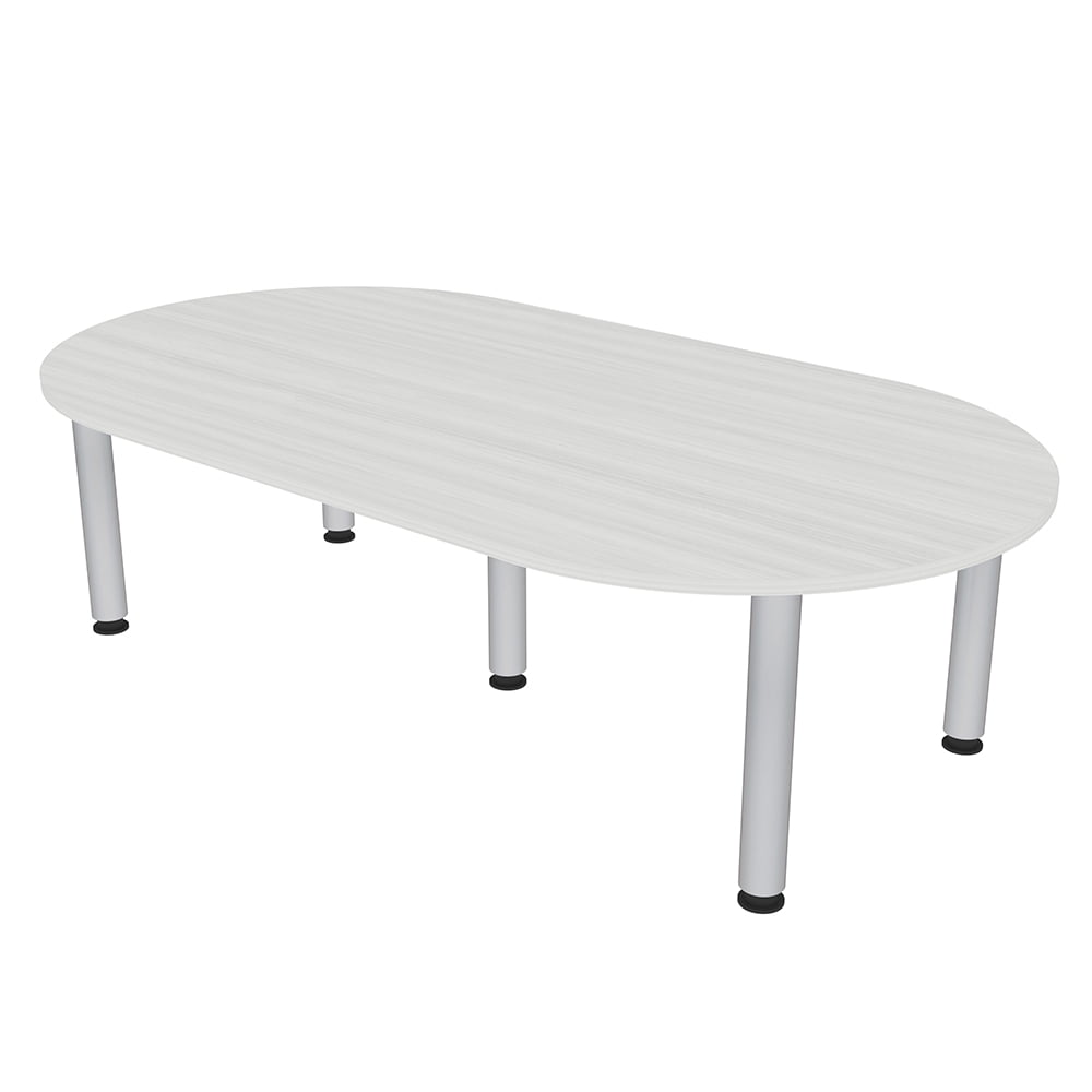 7 Foot Racetrack Conference Room Table Power And Data Silver Post Legs ...