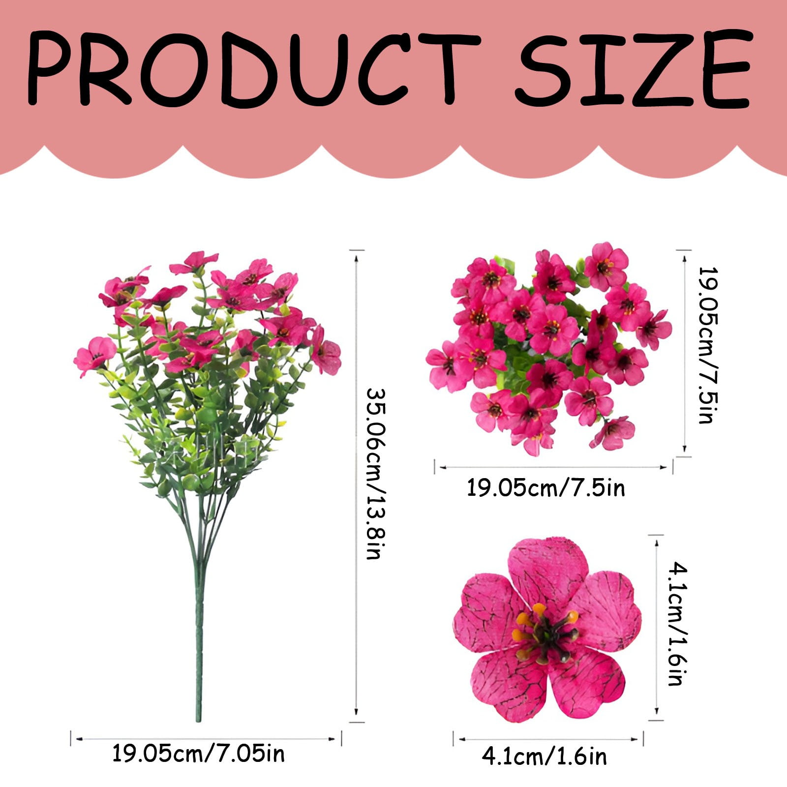 7-Fork Artificial Plastic Simulation Flower/ 18 Bundles Artificial ...