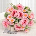 7-Fork Artificial Rose Bouquet Oil Painting Style Faux Flowers for ...