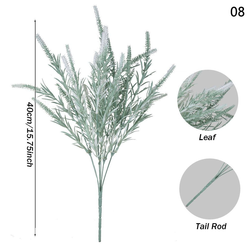 7 Fork Imitation Green Leaf Plastic Wedding Supplies Artificial Plants ...