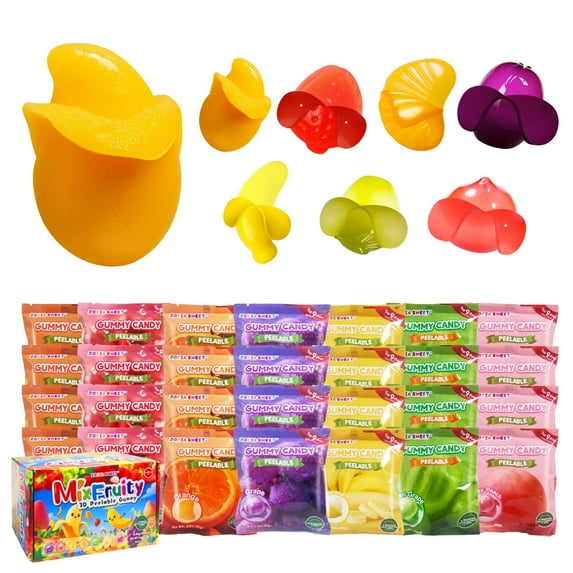 7 Friuts in 28 Packs MDA05 Assorted Gummy Candy Individually Wrapped ...