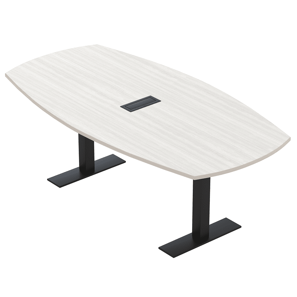 7 Ft Arc Boat Conference Table Metal T-Bases Data And Electrical Unit ...