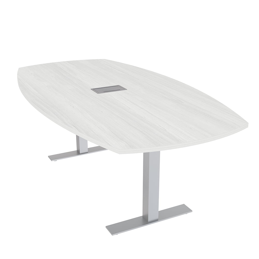 7 Ft Arc Boat Conference Table Metal T-Bases Data And Electrical Unit ...