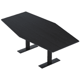 7 Ft Hexagon Conference Table With Metal T-Bases And Electrical Module ...