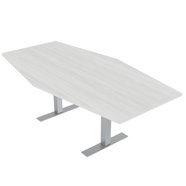 6 Person 4X7 Oval Conference Room Table Metal T-Bases Electrical Unit ...