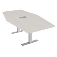 4 Person Oval Conference Table Metal T-Bases Data And Electric Module ...