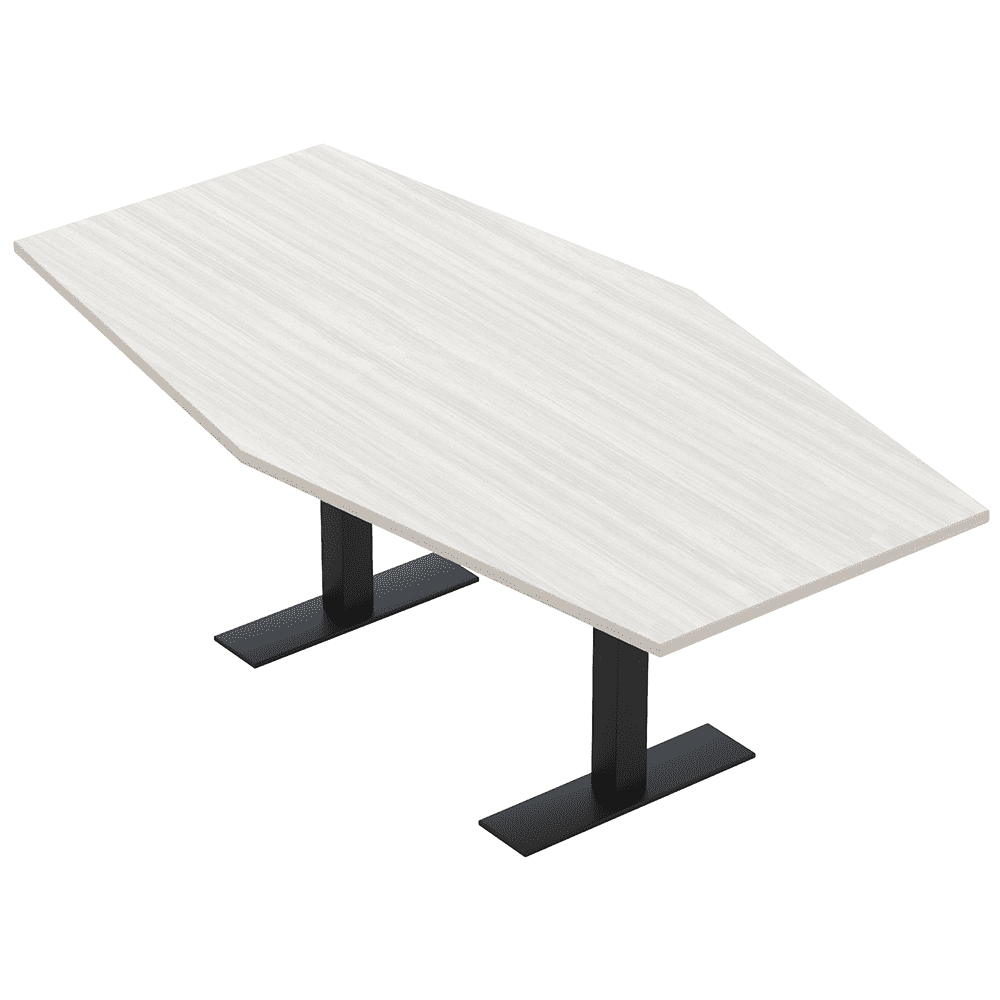 7 Ft Hexagon Conference Table With Metal T-Bases And Electrical Module ...