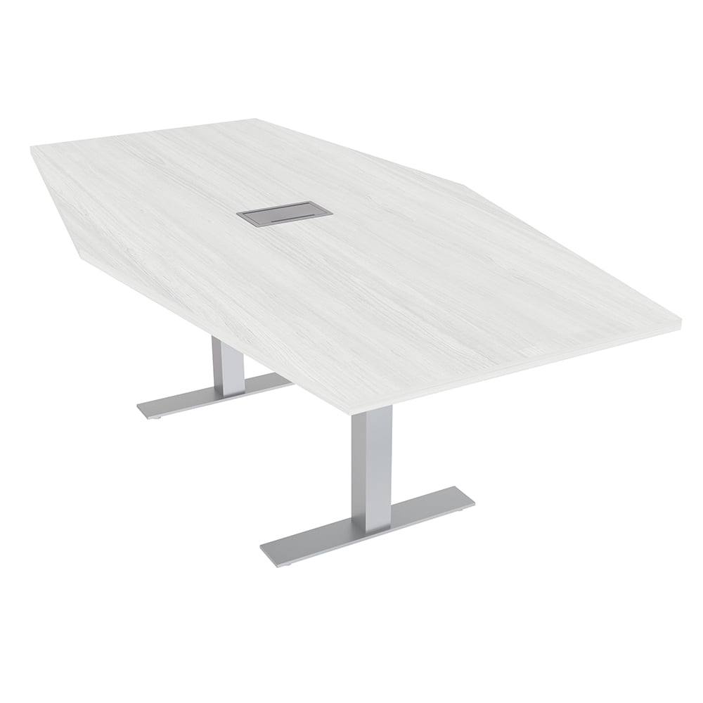 7 Ft Hexagon Conference Table With Metal T-Bases And Electrical Module ...