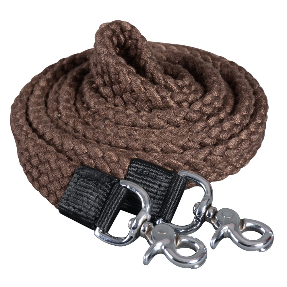 7 Ft Hilason Braided Flat Cotton Roping Rein Brown - Walmart.com