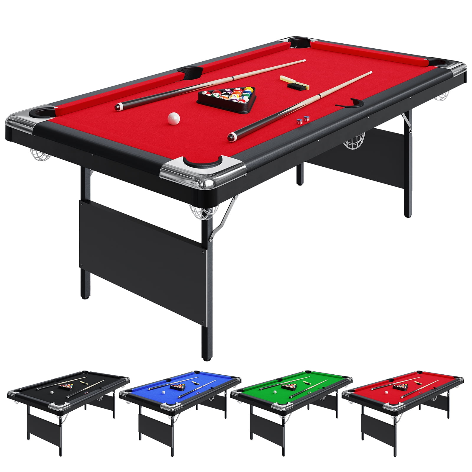 7 Ft Pool Table, Foldable Billiard Table, Portable Pool Table with Full ...