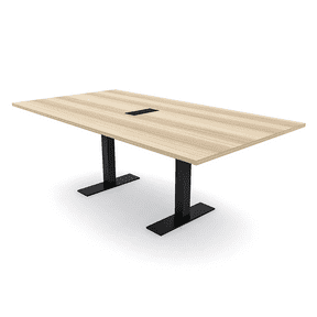 6 Person Arc Rectangle Meeting Room Table Square Metal Base w/Electric ...