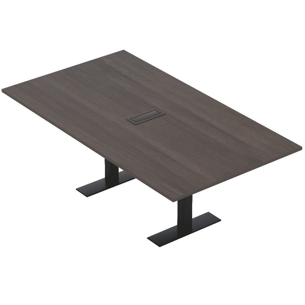 7 Ft Rectangular Conference Table Metal T Bases Power And Data Unit ...