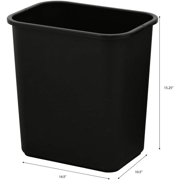 7 Gallon Black Slim Trash Can Easy to Clean for Office Kitchen Dorm ...