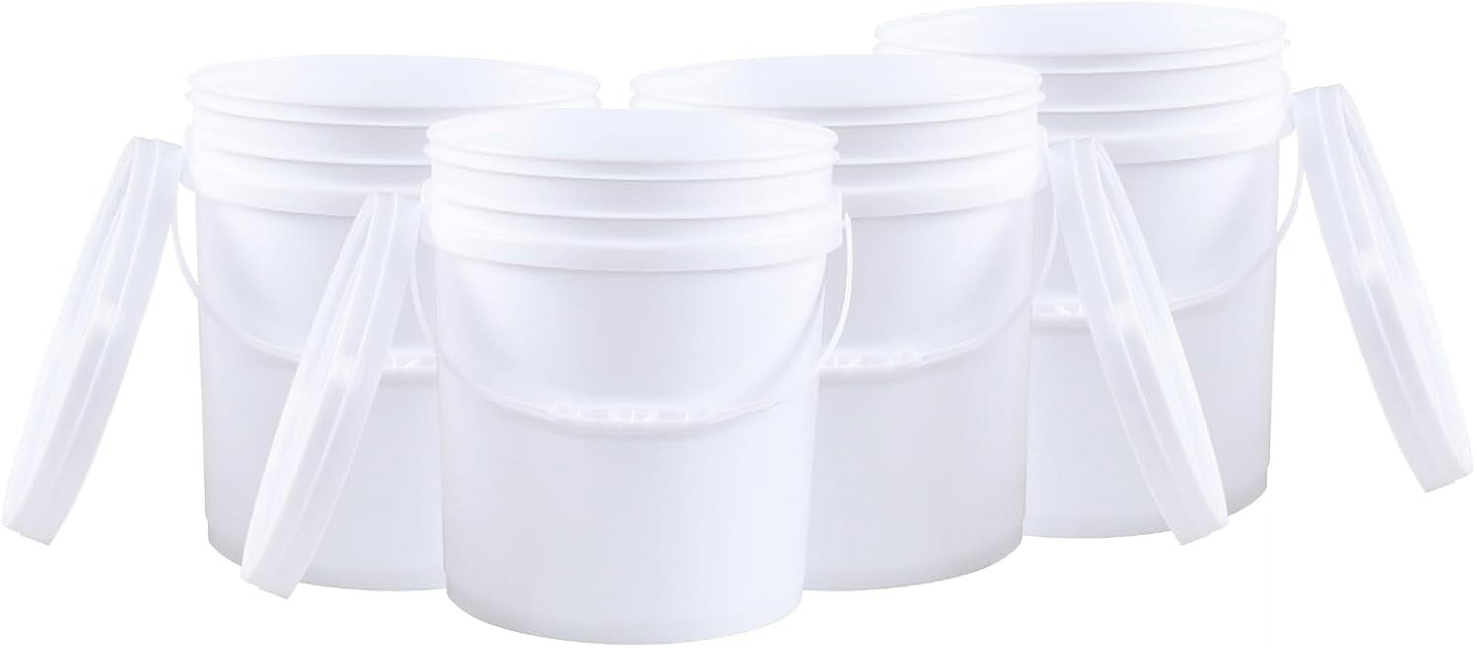 7 Gallon Bucket, Heavy Duty Plastic Bucket with Comfortable Handle ...