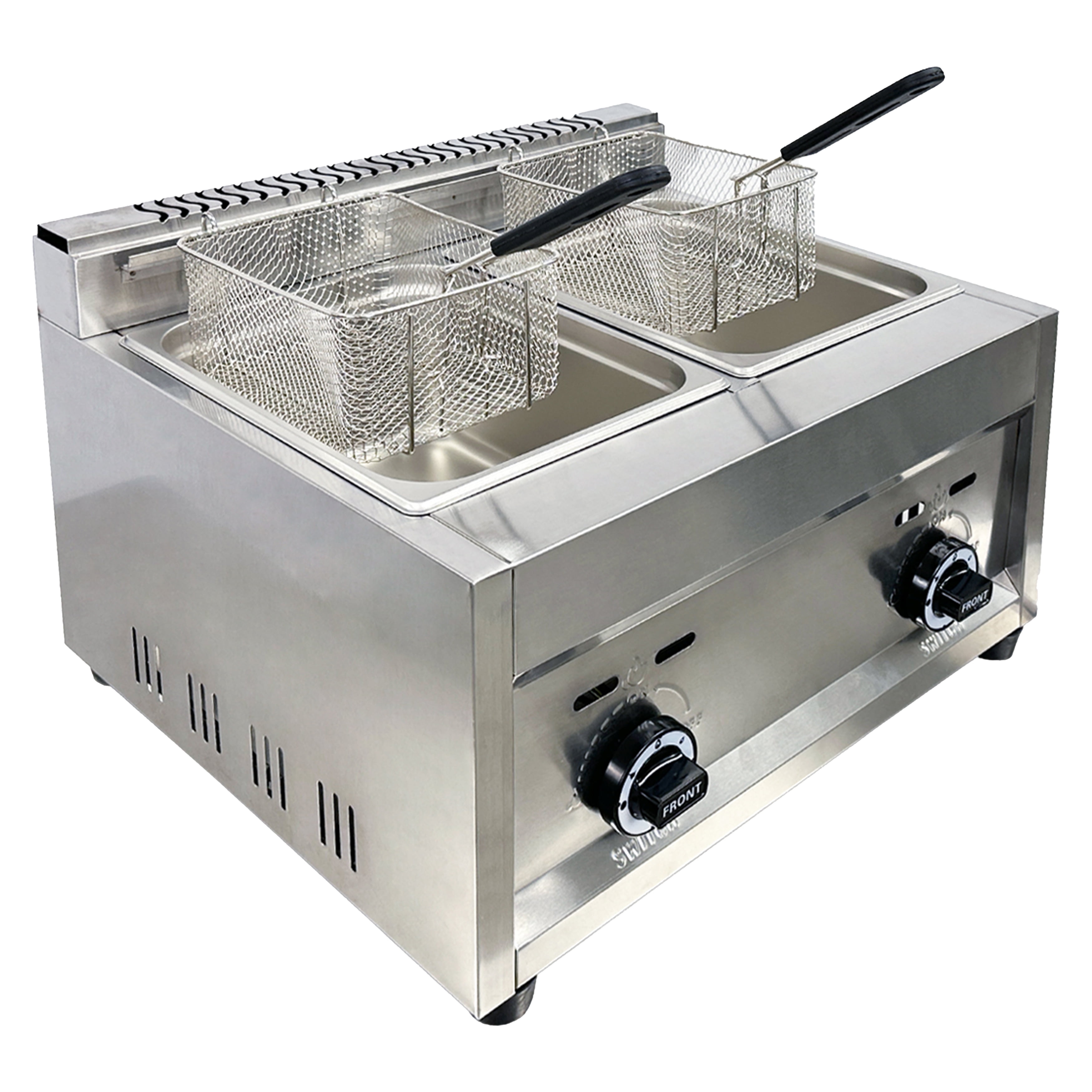 7 Gallon Commercial Countertop Deep Fryer, Double Tank, Adjustable ...
