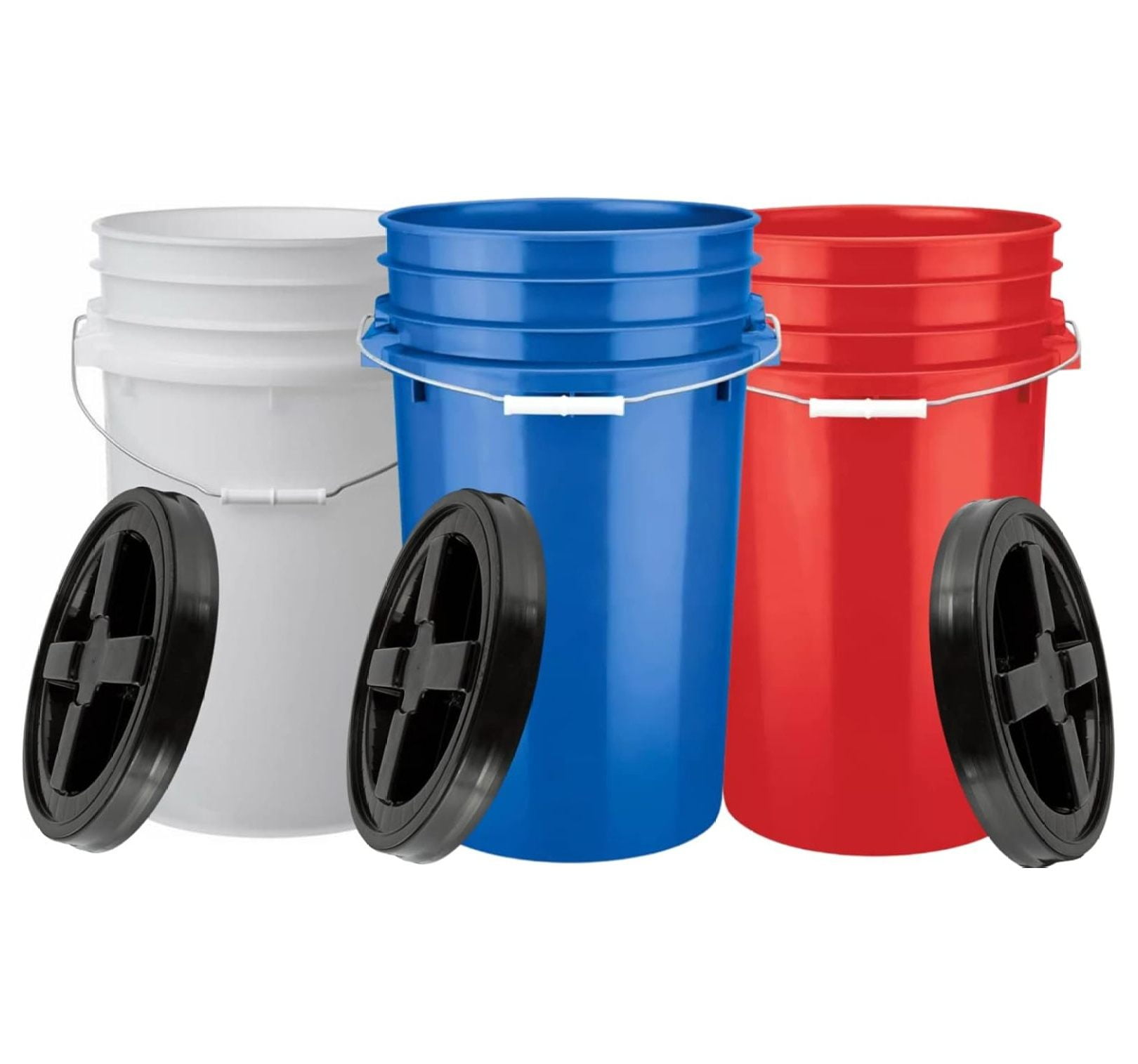 7 Gallon Food Grade Buckets with Lids (3 Pack) - BPA Free, Stackable ...
