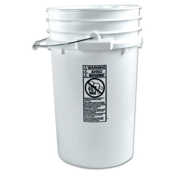 7 Gallon HDPE Plastic Bucket, White, Heavy-Duty Food Grade Storage ...
