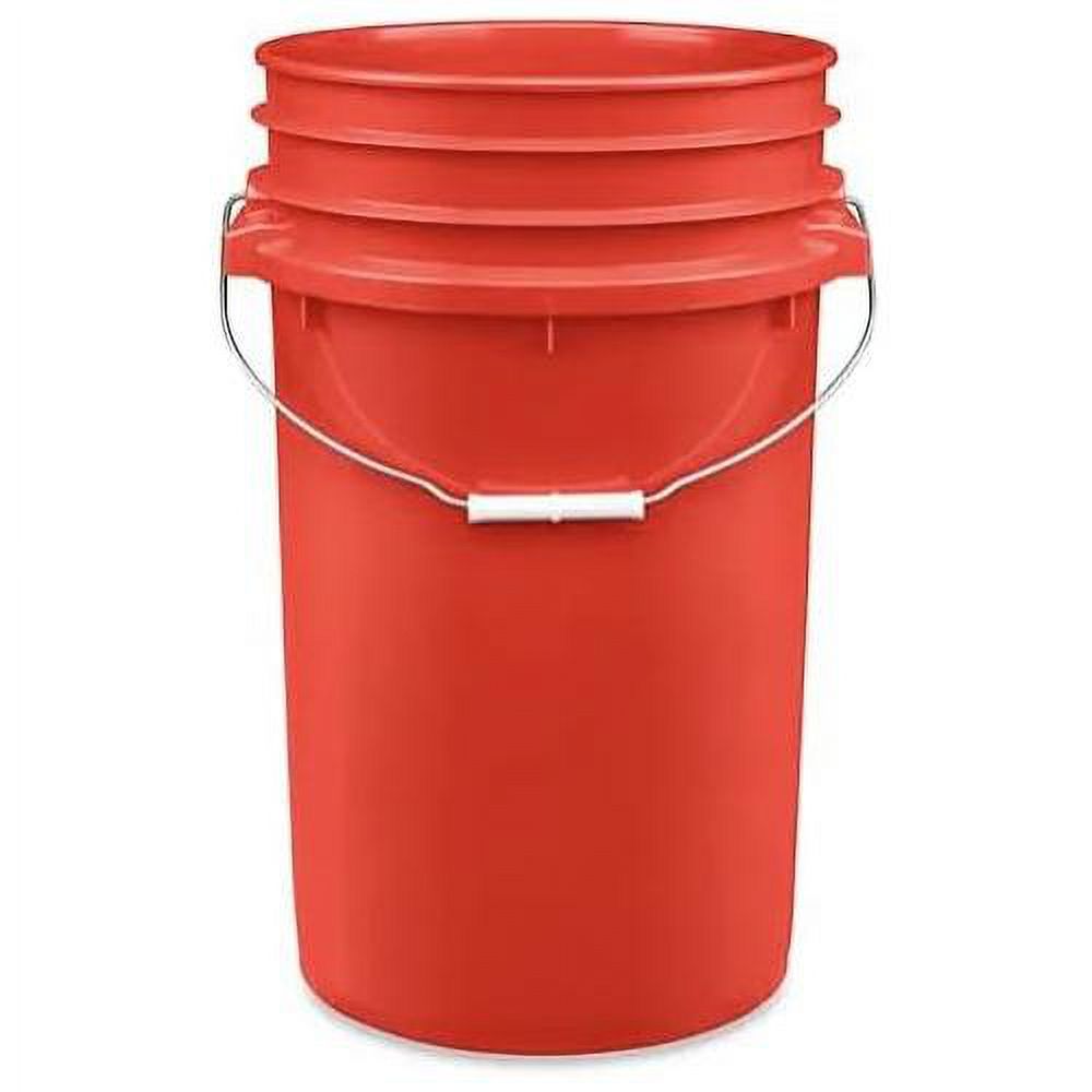 7 Gallon Large Red Bucket Pail Container With Lid Food Grade - BPA Free ...