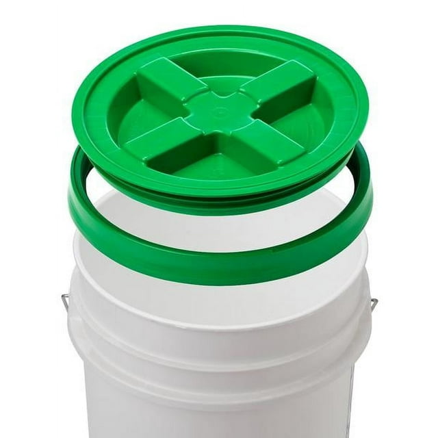 7 Gallon Letica White Bucket with Gamma Seal Lid (green) - Walmart.com