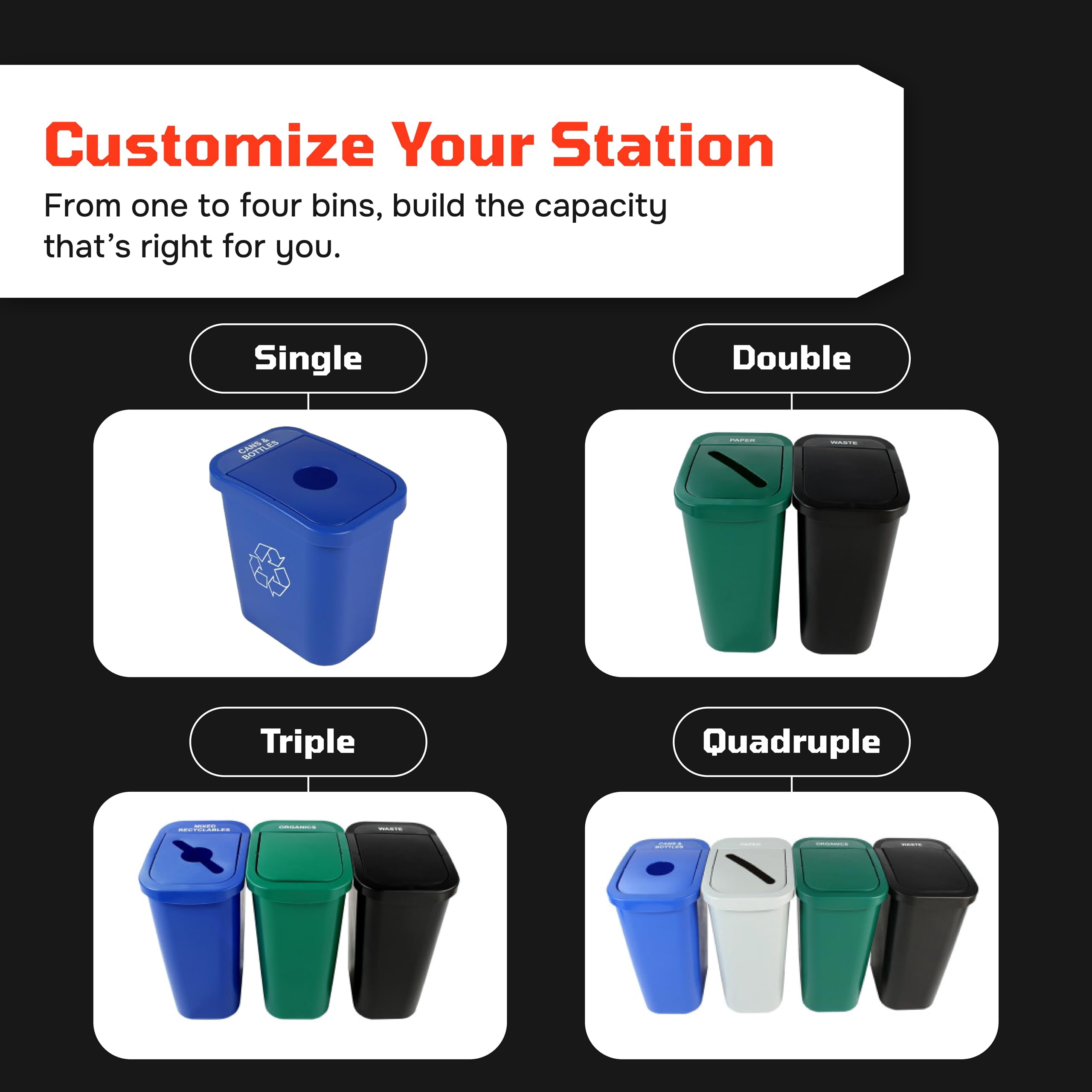 7 Gallon Plastic Trash Can With Lid, Cans Paper Organics Waste, For ...