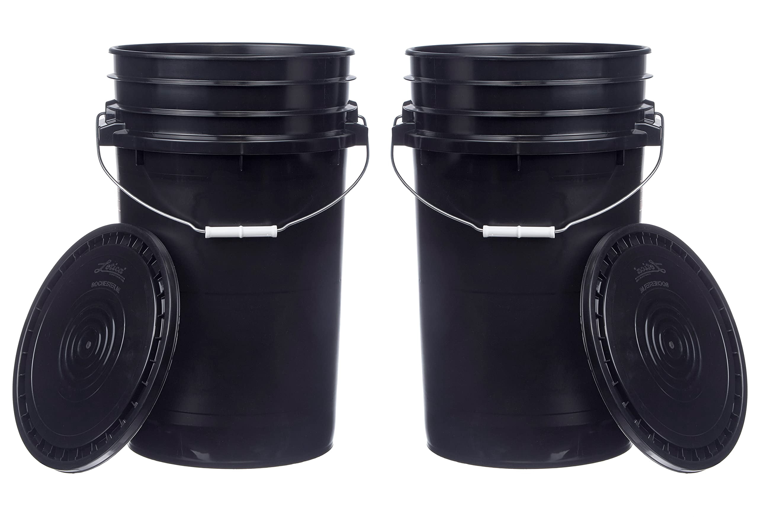 7 Gallon Storage Bucket with Easy Peel Lid 2 Pack, Food Grade BPA Free ...