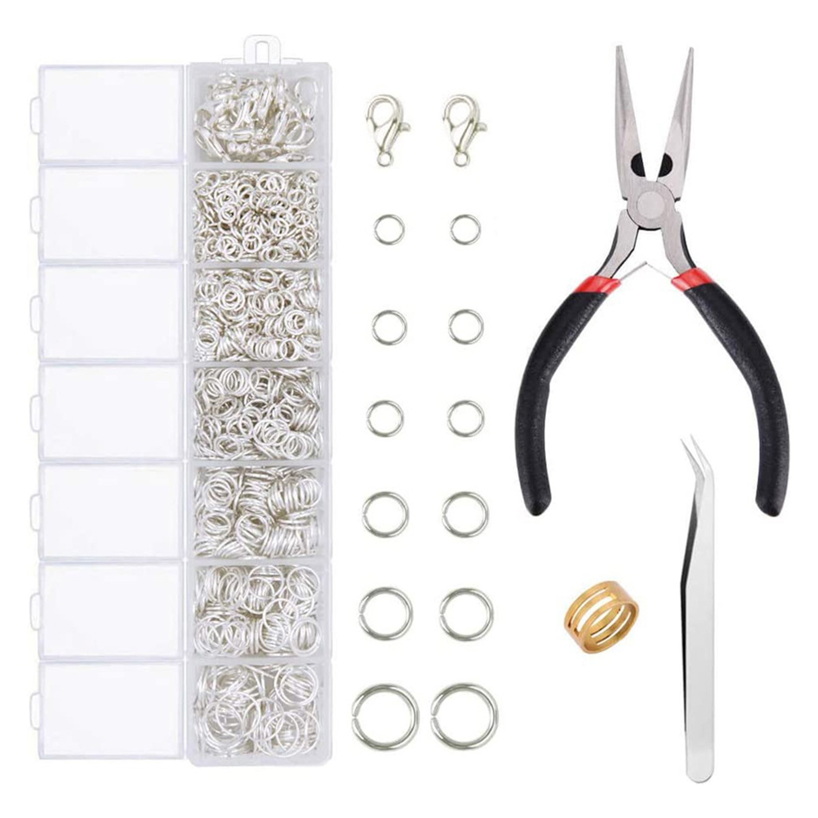 7-Gauge Jewelry Making Jump Ring Set With Lobster Clasp And Jewelry ...