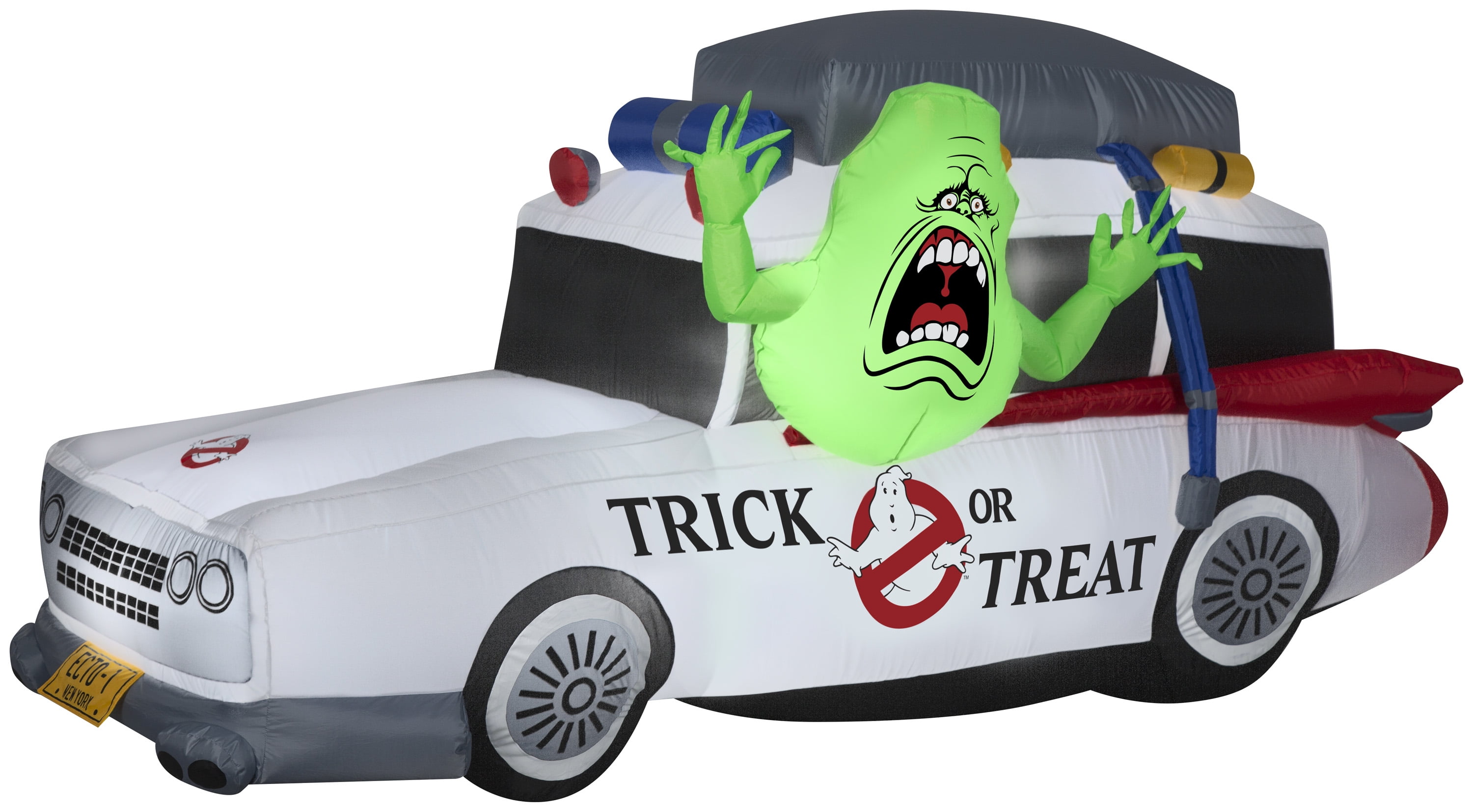 Gemmy 7' Inflatable Ghostbusters Ecto-1 Mobile with Slimer for Outdoor ...
