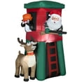 7' Gemmy Airblown Inflatable Outdoor Hunting Santa & Penguin in Deer ...