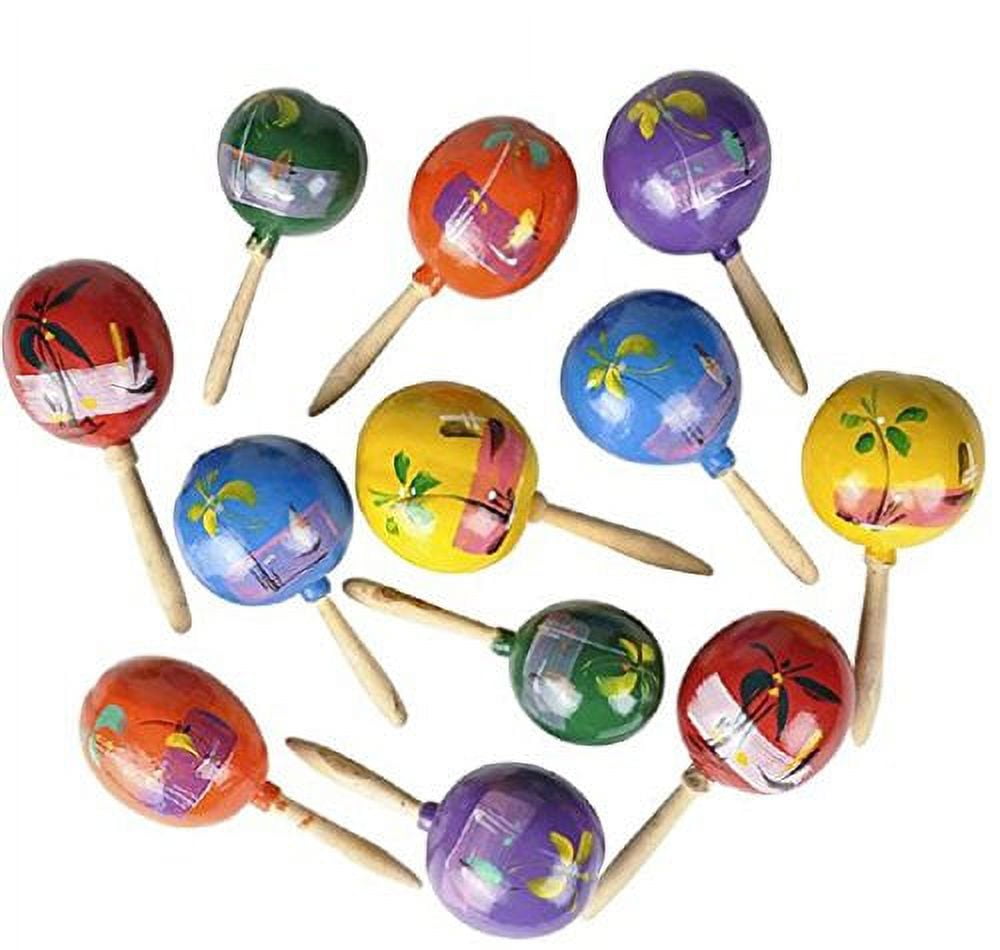 7" Genuine Mexican Maracas Musical Instruments, Hand Painted, Assorted ...