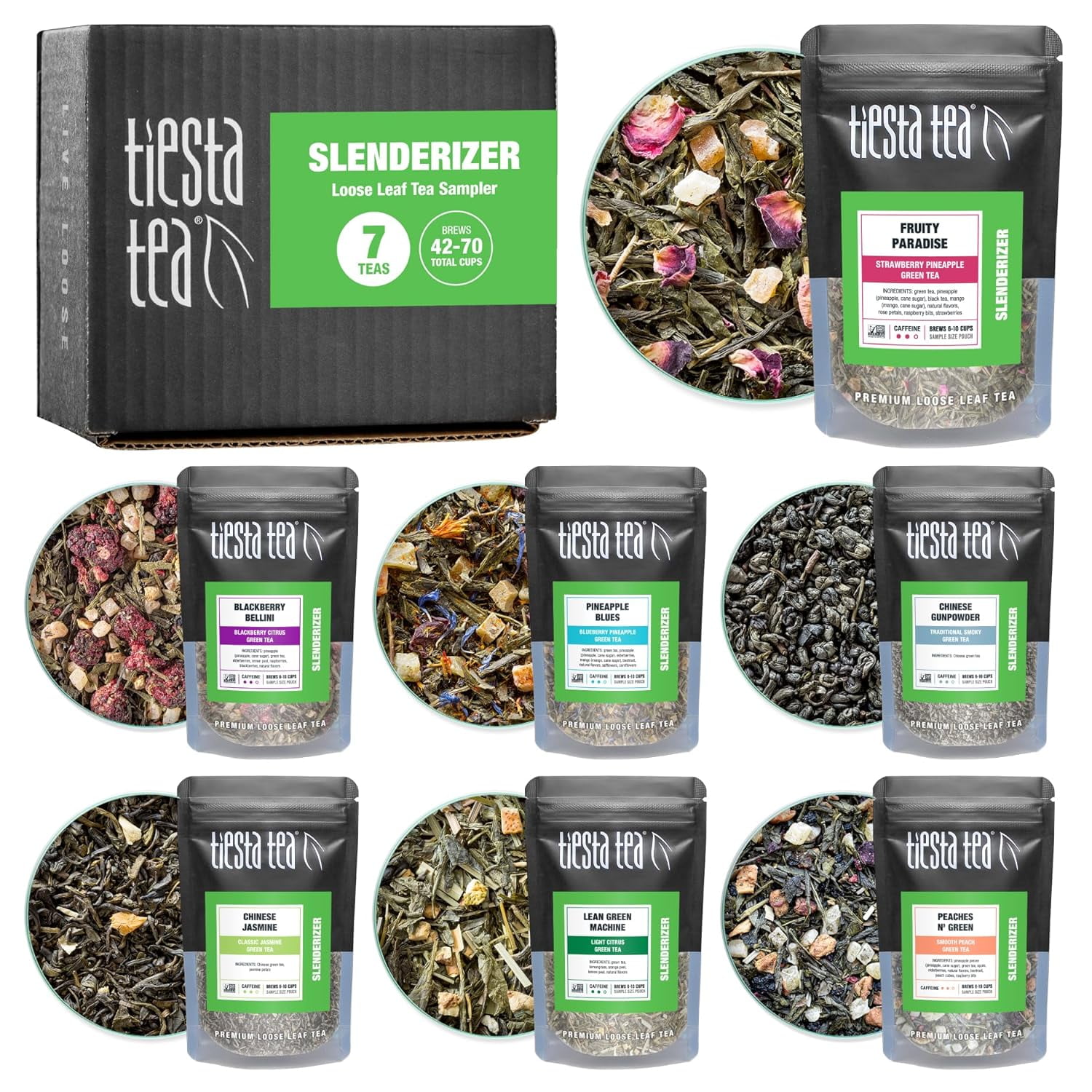 7 Gree s Dry Fligh Sampler | Loose Leaf | Medium Caffeie Ho Iced ...