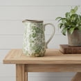 7" Green And White Leaf Ceramic Round Jug Vase - Walmart.com