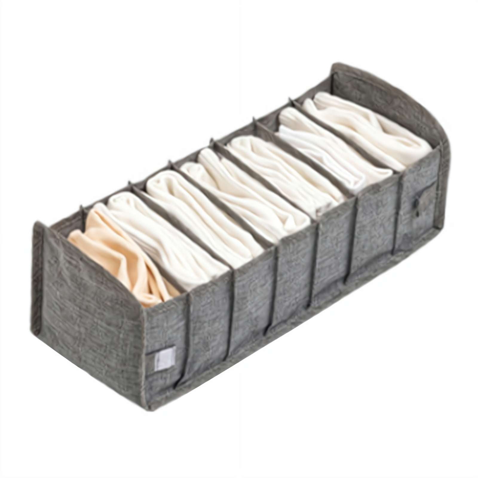 7-Grid Foldable Underwear Sock Organizer, Compartmentalized Closet ...