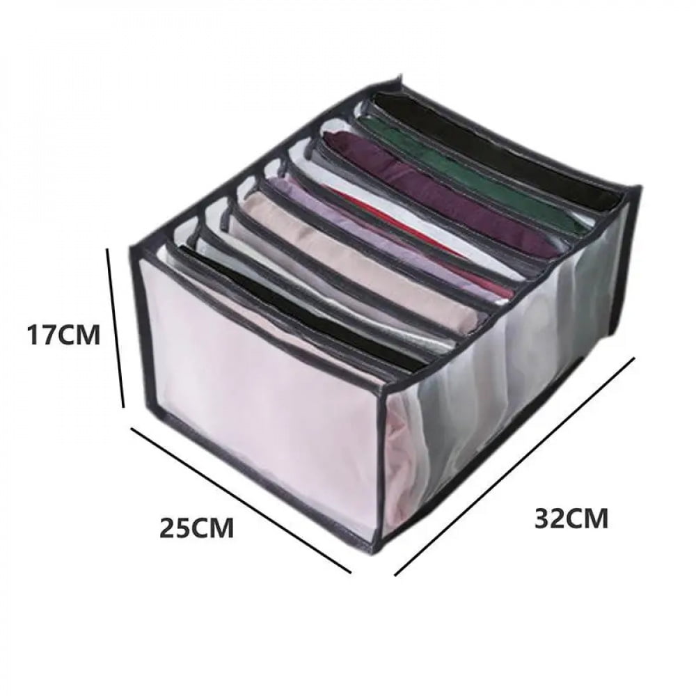7 Grids Jeans Storage Box Closet Wardrobe Clothes Compartment Boxes ...