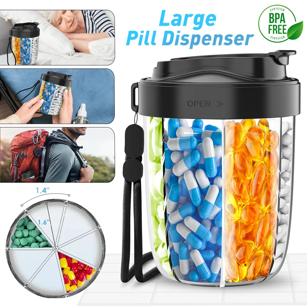 7 Grids Large Capacity Pill Container Storage Tablet Vitamins Medicine ...