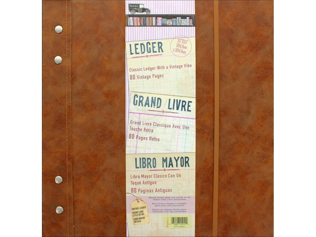7 Gypsies Architext Ledger Notebook 12x12 Leather - Walmart.com